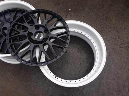 Cheap Porsche 18 inch 2 Piece wheel-flat rim-white center-black barrel ...