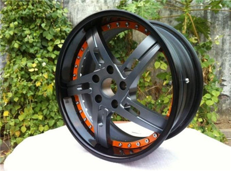 Cheap Mitsubishi 18 inch 3 piece forged wheels flat lip Red Black rims ...