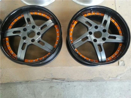 Cheap Mitsubishi 18 inch 3 piece forged wheels flat lip Red Black rims ...