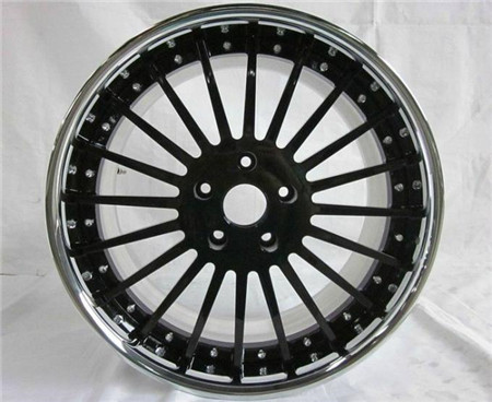Cheap BMW Black spokes 3 piece Forged wheels 20 inch flat lip polished ...