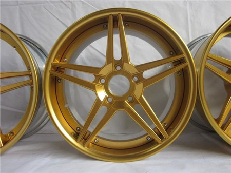Cheap 18 inch Lamborghini gold 3 piece forged wheels deep dish rims ...