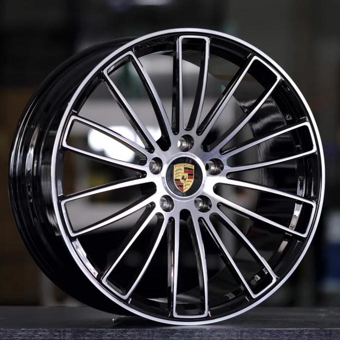 Custom Black High-Gloss Painted Machine Face Porsche Panamera OEM Wheel