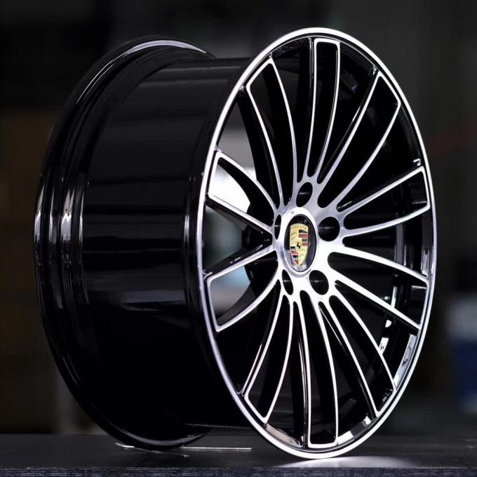 Custom Black High-Gloss Painted Machine Face Porsche Panamera OEM Wheel