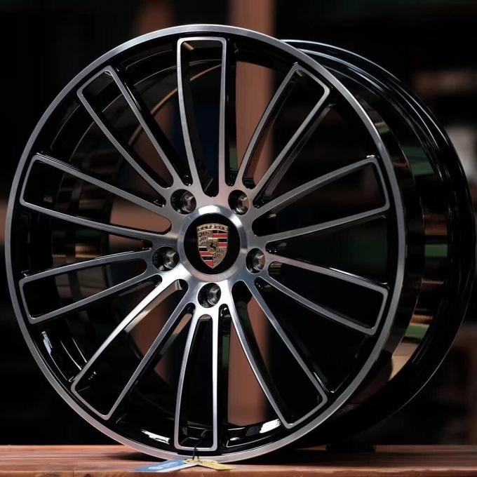 Custom Black High-Gloss Painted Machine Face Porsche Panamera OEM Wheel